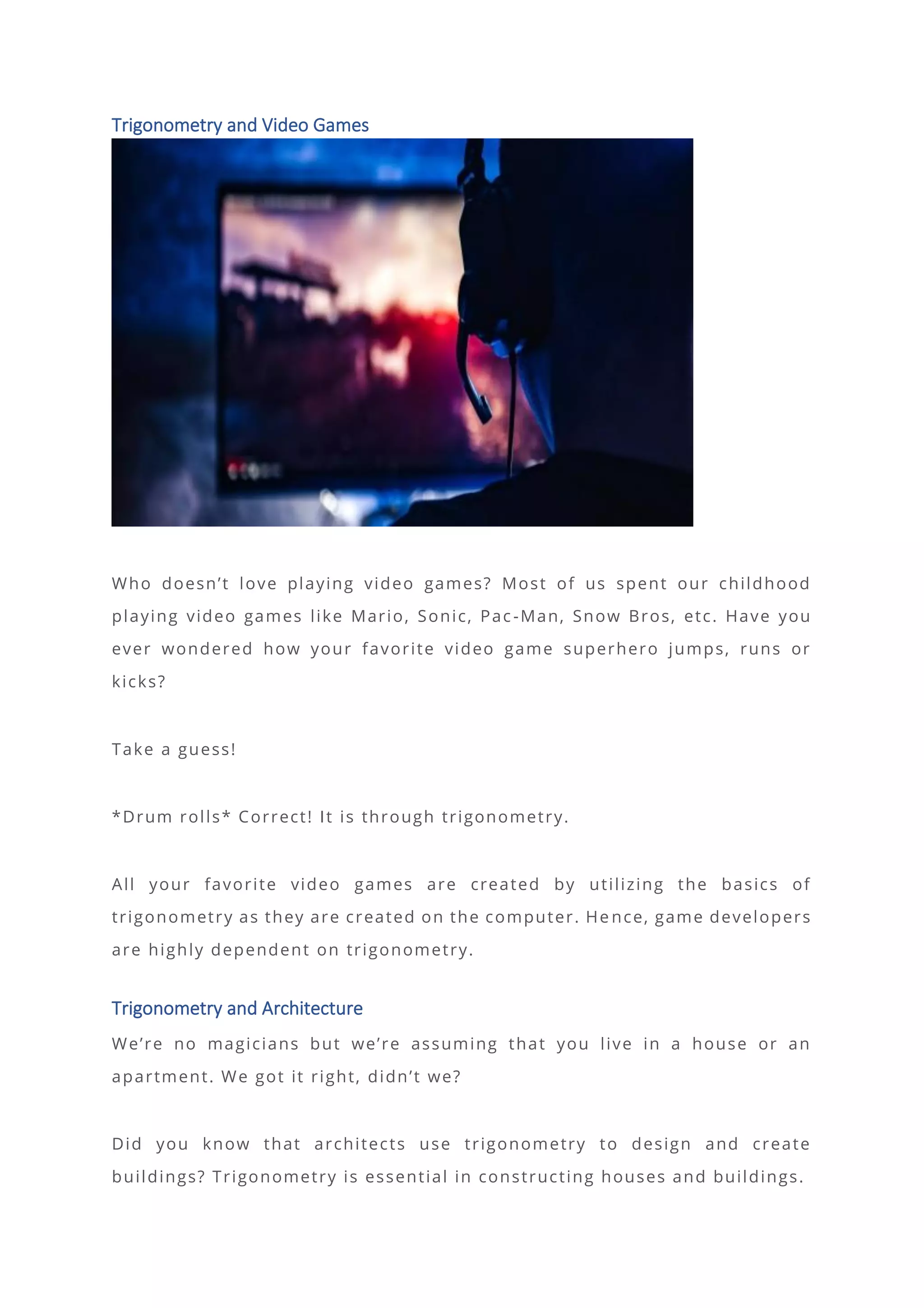 Applications of trigonometry in real life | PDF | Music | Entertainment