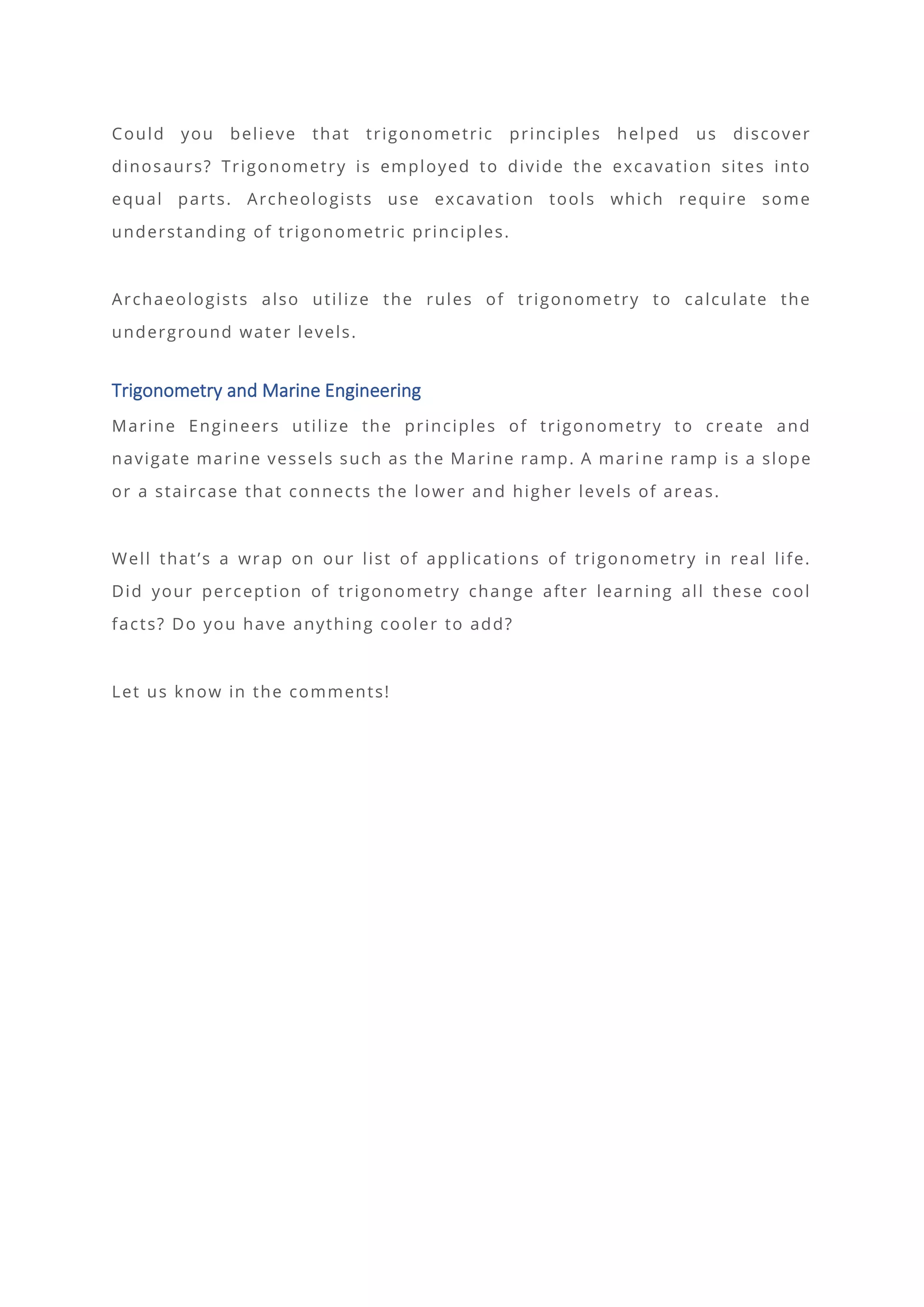 Applications of trigonometry in real life | PDF