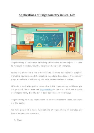 Applications of trigonometry in real life | PDF