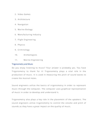 Applications of trigonometry in real life | PDF