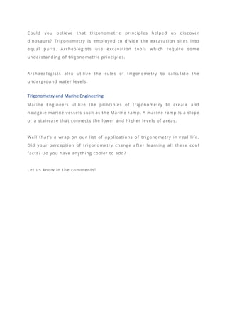 Applications of trigonometry in real life | PDF