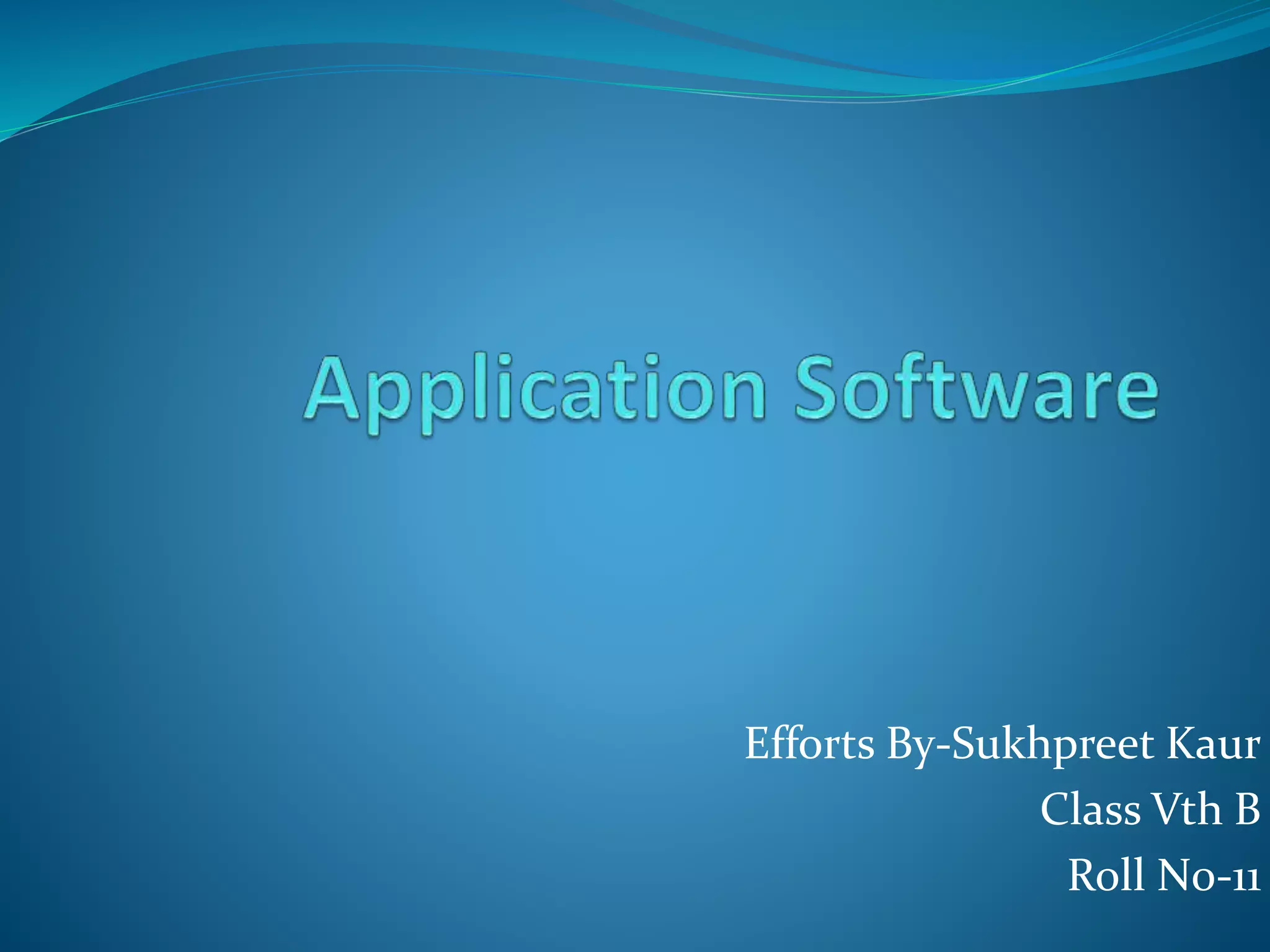 Application software | PPT