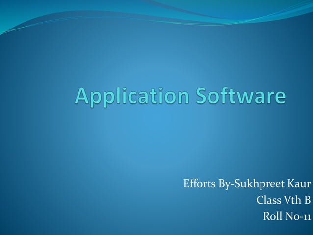Application software | PPT