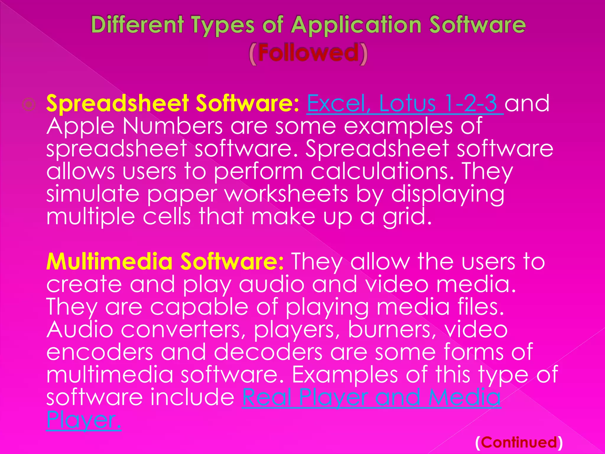 Application software | PPSX | Computer Software and Applications | Computing