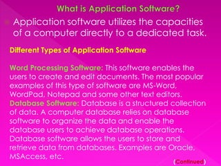 Application software | PPSX | Computer Software and Applications ...