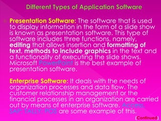 Application software | PPSX | Computer Software and Applications | Computing