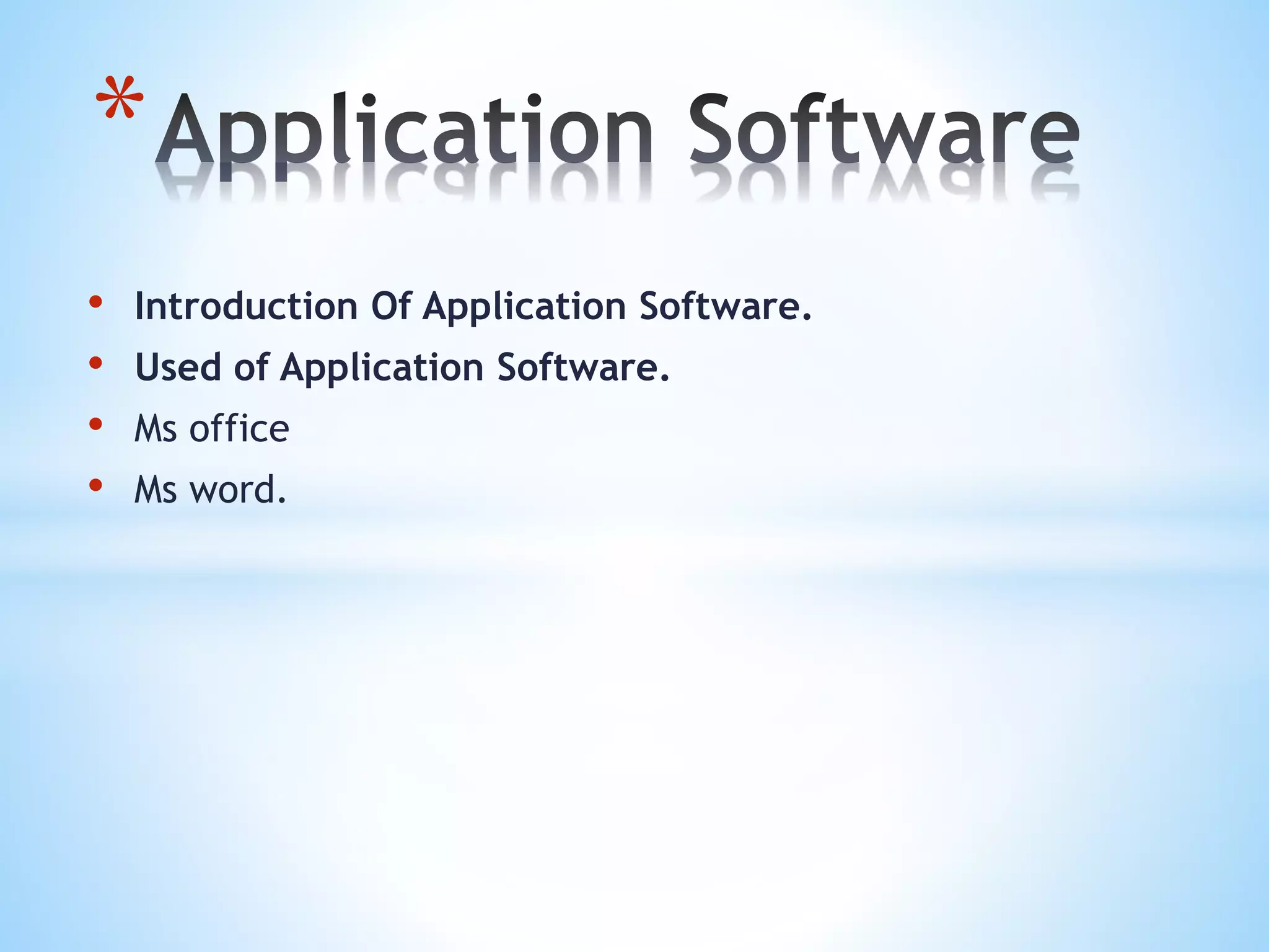 Application software | PPT