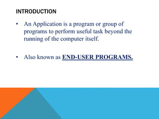 Application software | PPTX | Computer Software and Applications ...