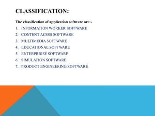 Application software | PPTX | Computer Software and Applications ...
