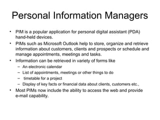 APPLICATION SOFTWARE and their usage ppt | PPT