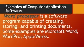 application software - lesson 3.pptx | Data Storage and Warehousing ...