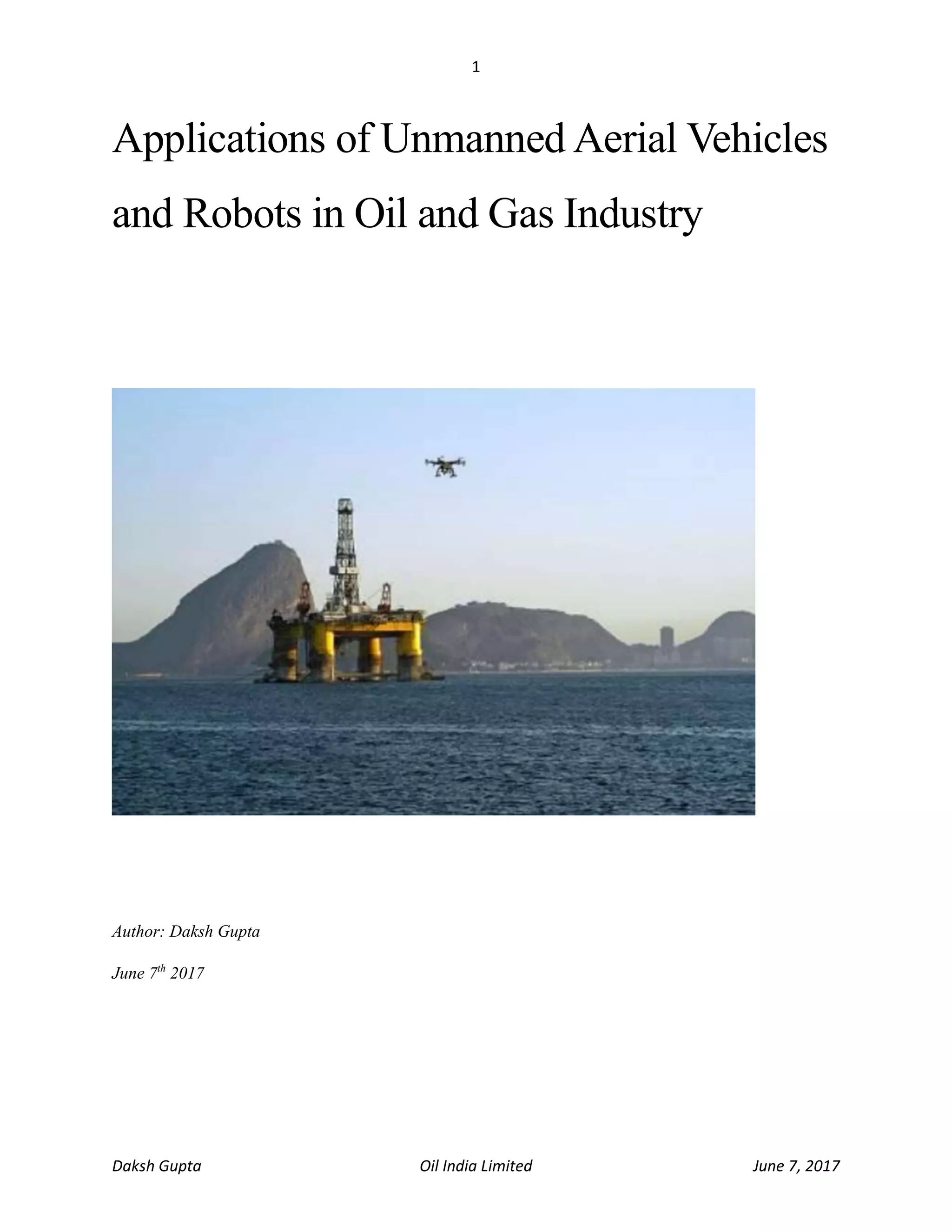 Applications of UAVs in the Oil and Gas Industry | PDF