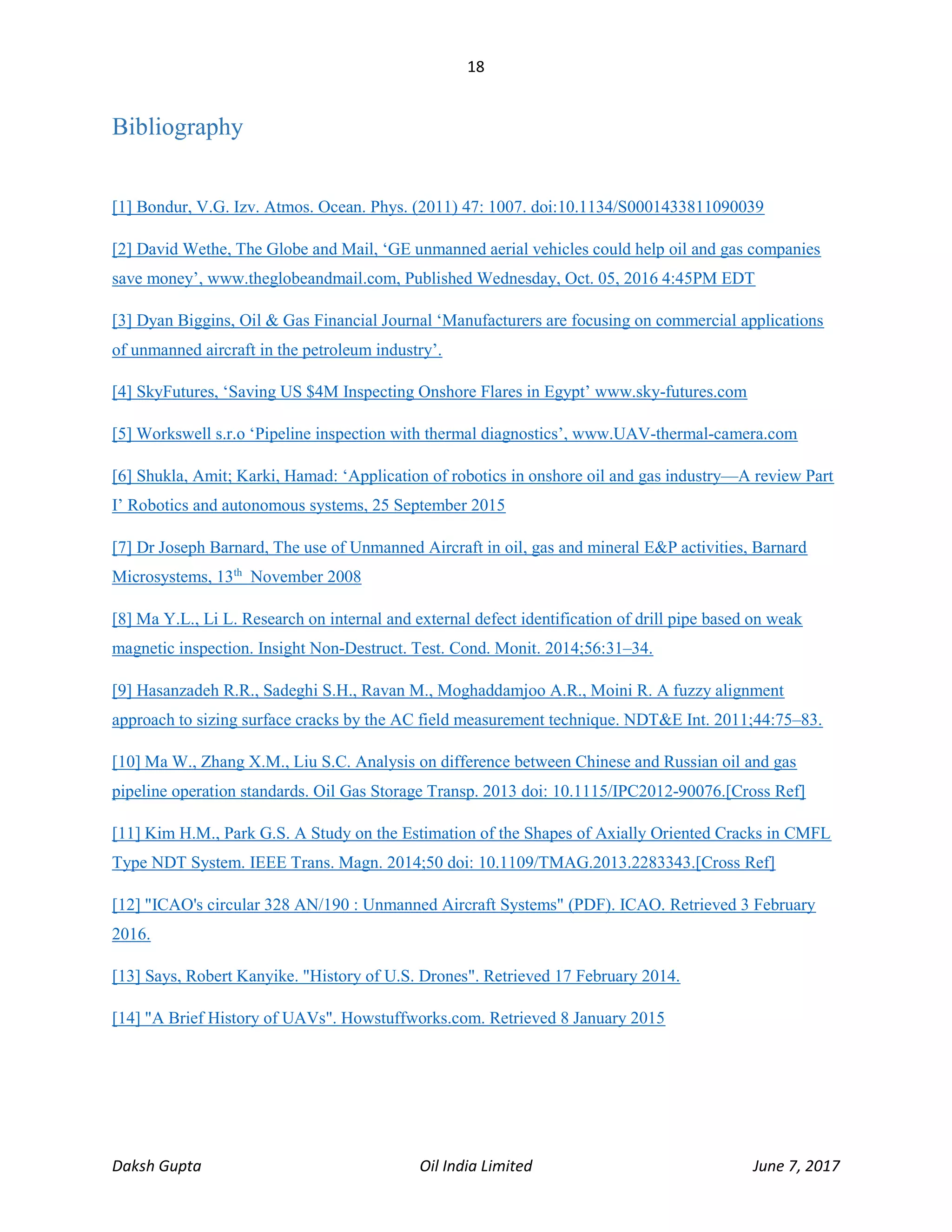 Applications of UAVs in the Oil and Gas Industry | PDF