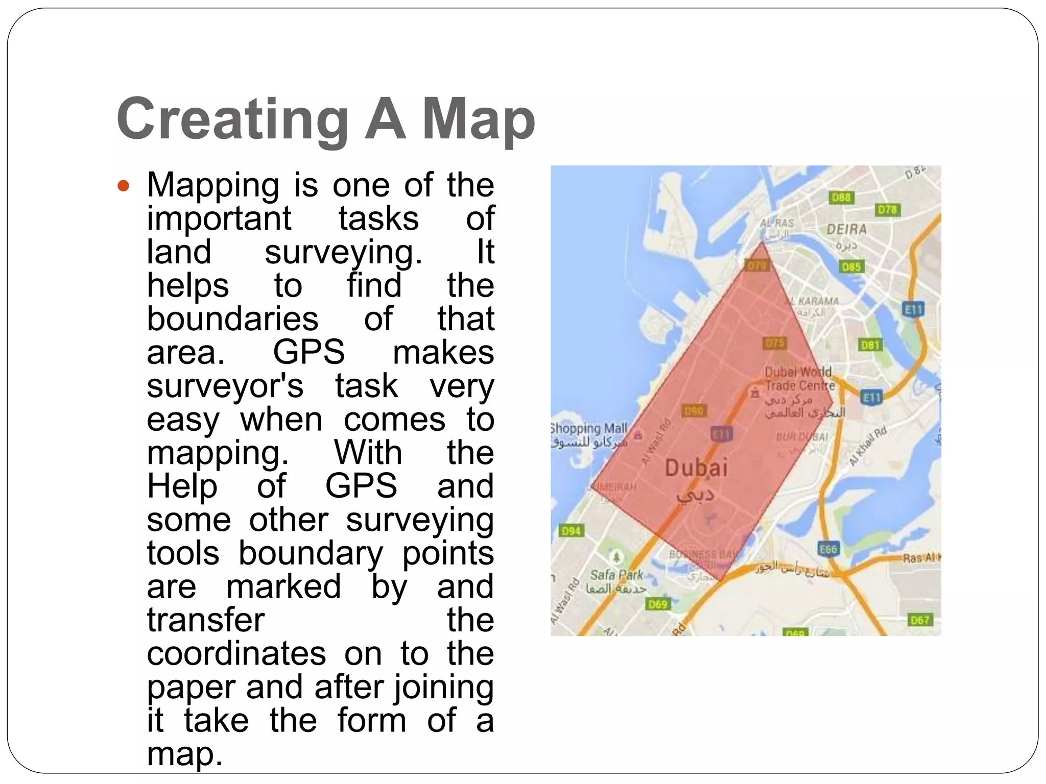 Applications of used gps in land surveying | PPTX