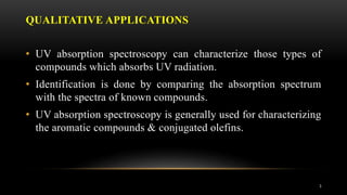 Applications of uv spectroscopy, by Dr. Umesh Kumar Sharma and Anu Mathew | PPTX | Chemistry ...