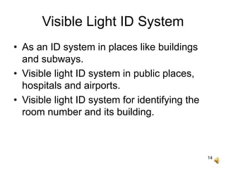 Applications of visible light communication | PPT