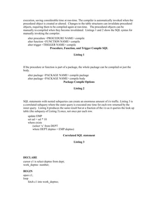 Application sql issues_and_tuning | PDF