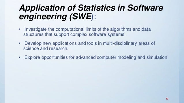 Application statistics in software engineering