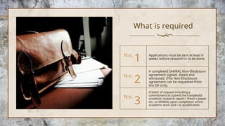 APPLICATIONS TO SANRAL FOR INFORMATION AND RESEARCH.pptx