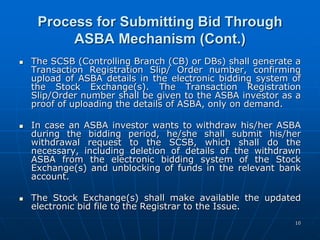 Application supported by blocked amount (ASBA) | PPT