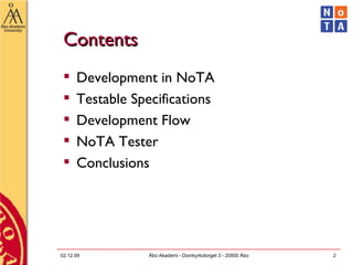Application Testing in NoTa Design Flow | PPT