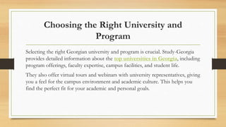 Applications to arrival study in georgia | PPT