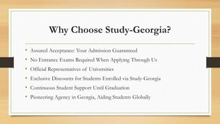 Applications to arrival study in georgia | PPT