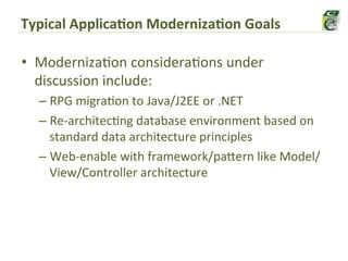 iSeries Modernization: RPG/400 to Java Migration | PDF