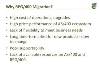 iSeries Modernization: RPG/400 to Java Migration | PDF