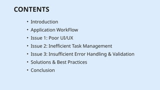 Application_Workflow_Design_issues presentation | PPT