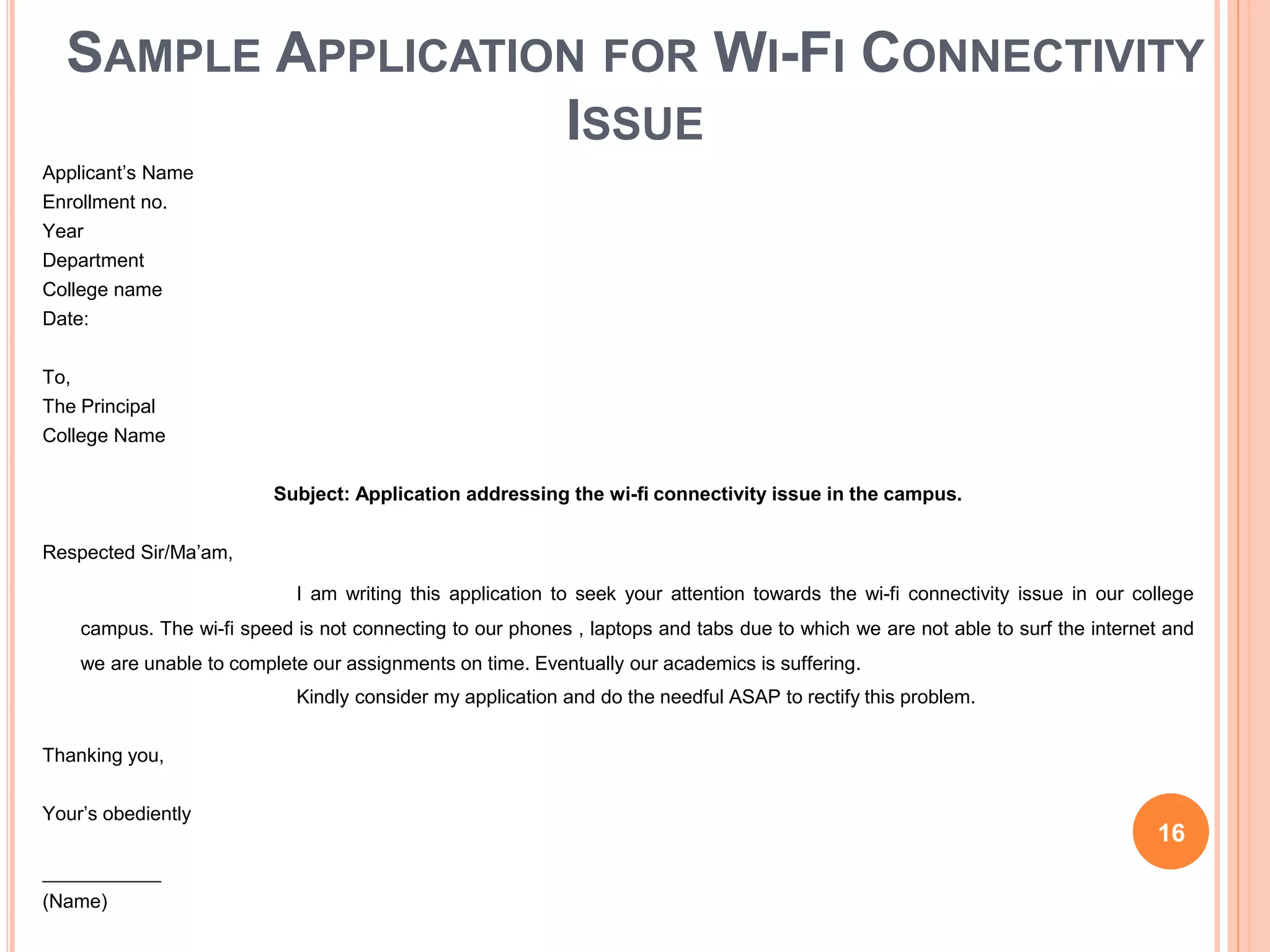 Request Application writing | PPTX
