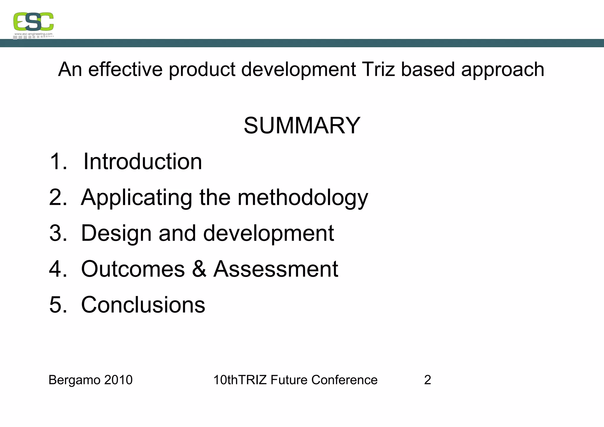 Applicazione metodo triz alla progettazione, esempio - Application of the TRIZ method to design ...