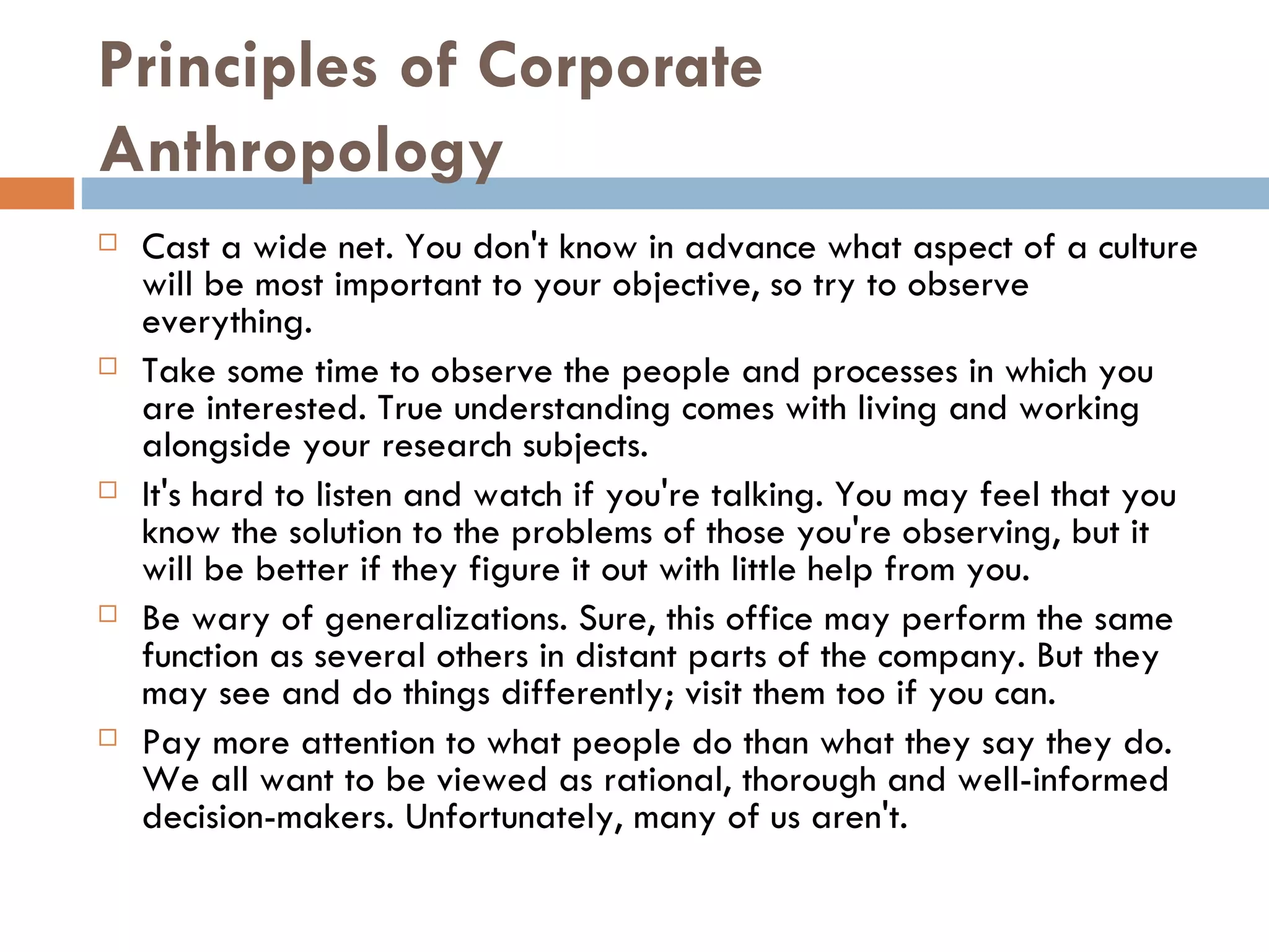 Applied Anthropology In Business | PPT