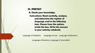 ACADEMIC TEXT: Definition and the language used in an academic text | PPTX