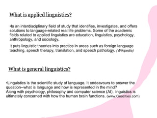 Applied Linguistics | PPT