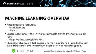 Applied Machine learning for data exfiltration and other fun topics | PPT