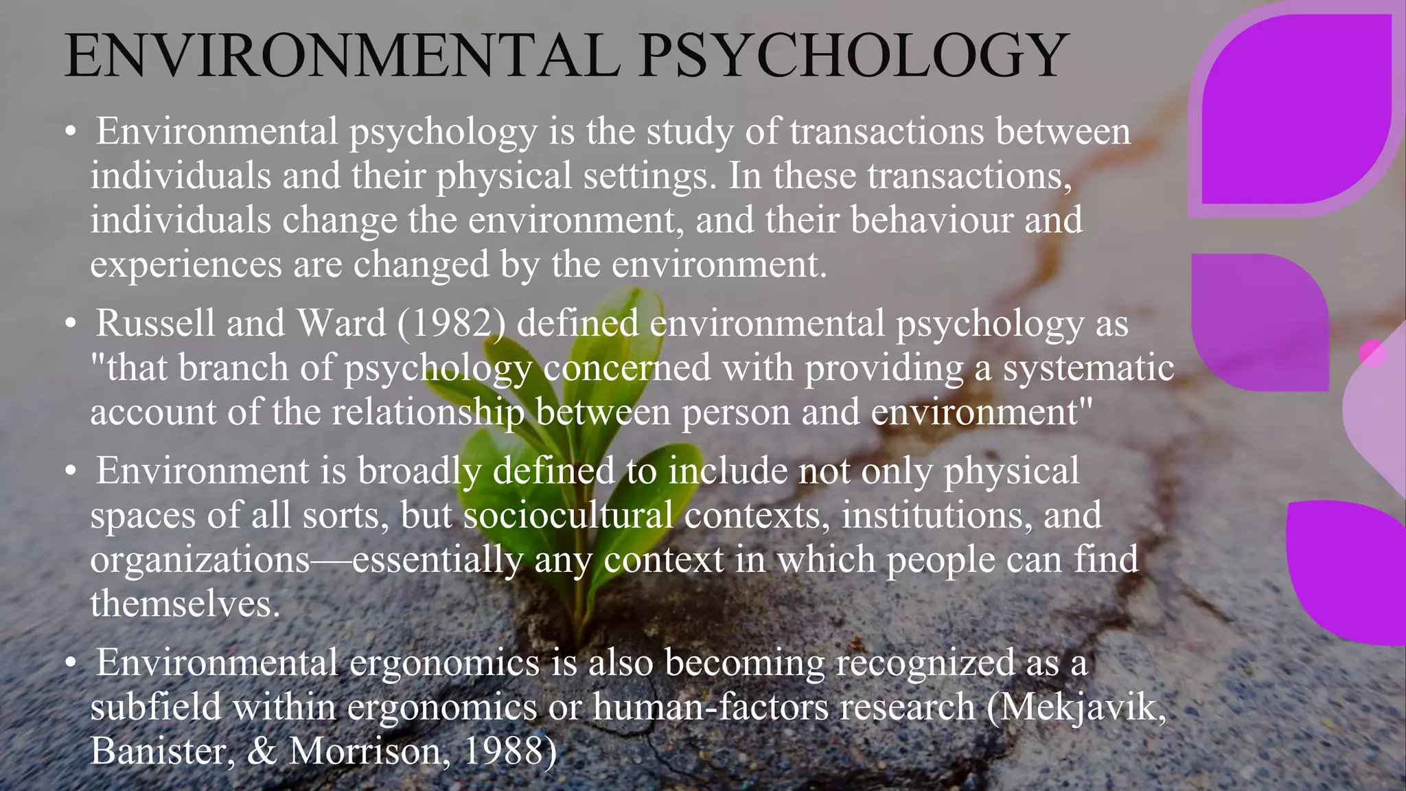 ENVIRONMENT PSYCHOLOGY | PPTX