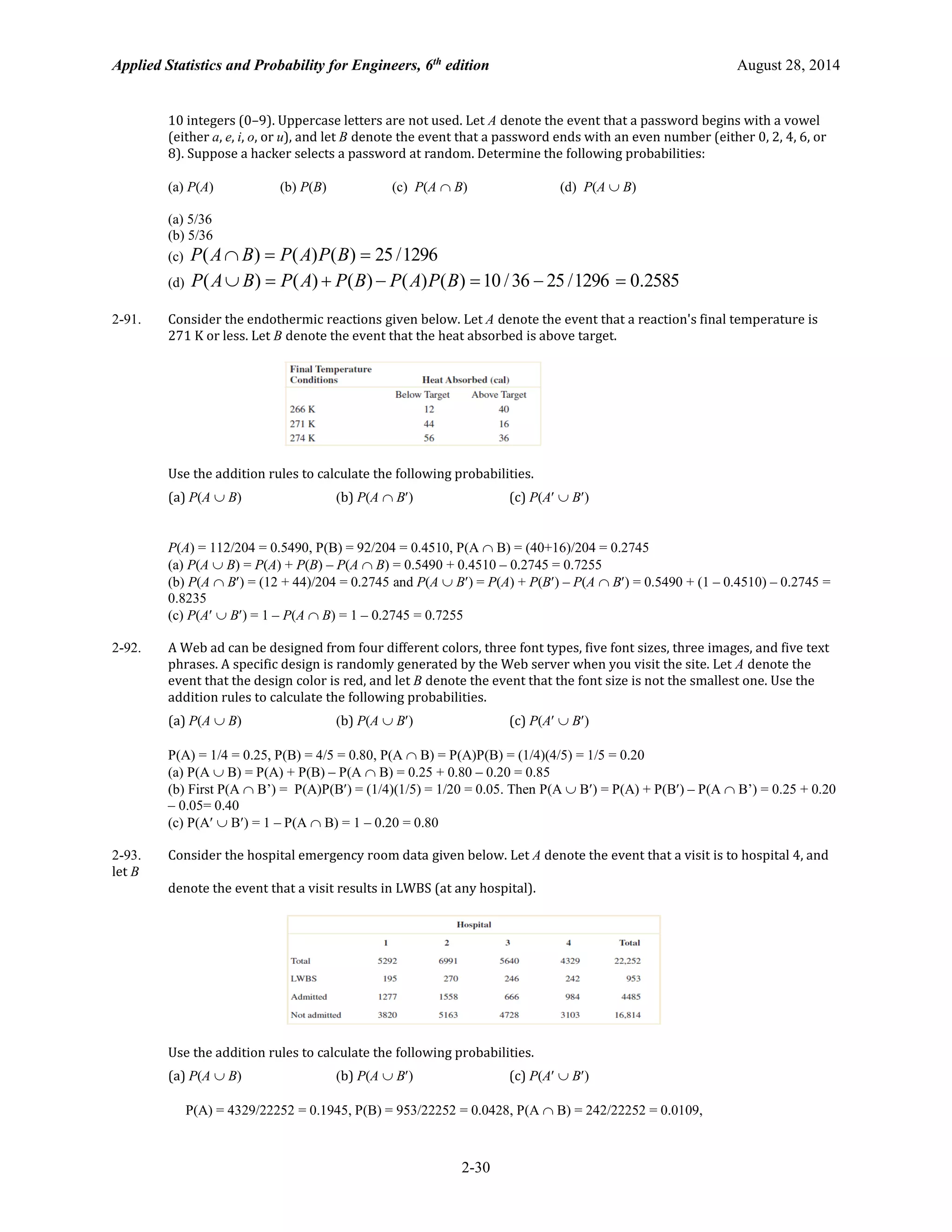 Applied Statistics and Probability for Engineers 6th Edition Montgomery ...