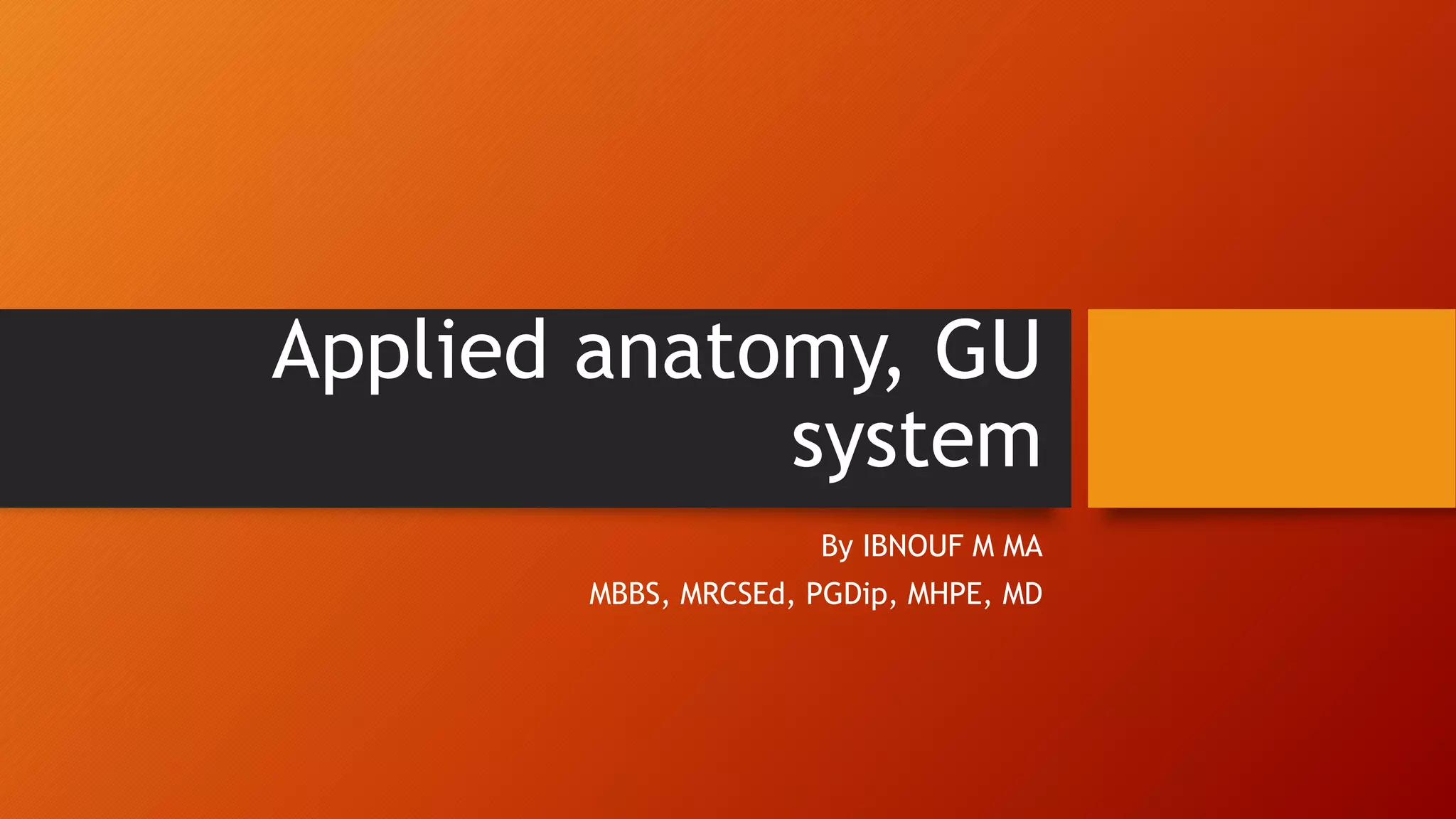 Applied anatomy, GU system.pptx