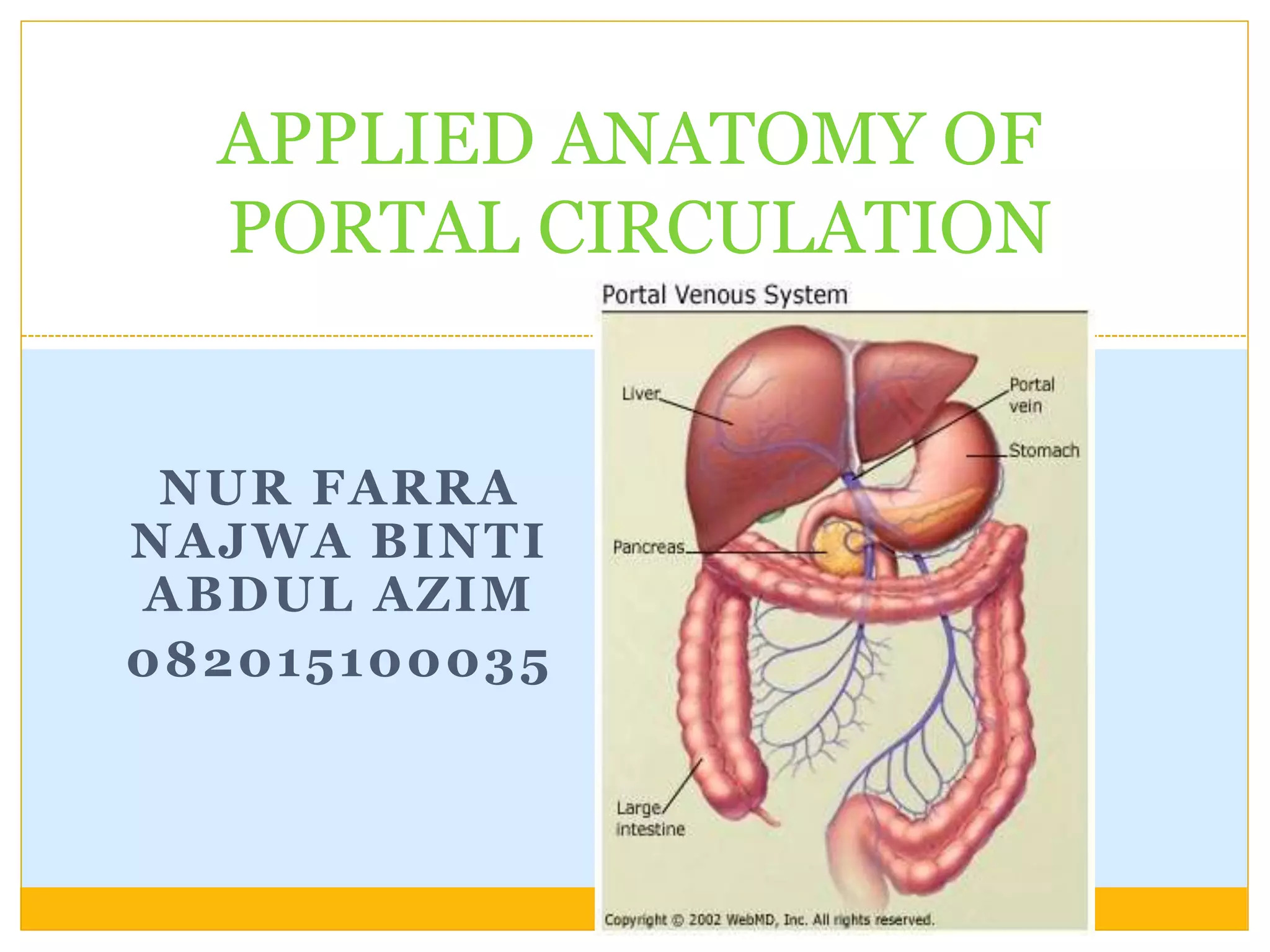 Applied anatomy of portal circulation | PPTX
