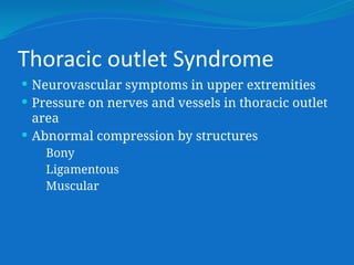 Applied Anatomy of Thoracic Outlets pptx | PPTX