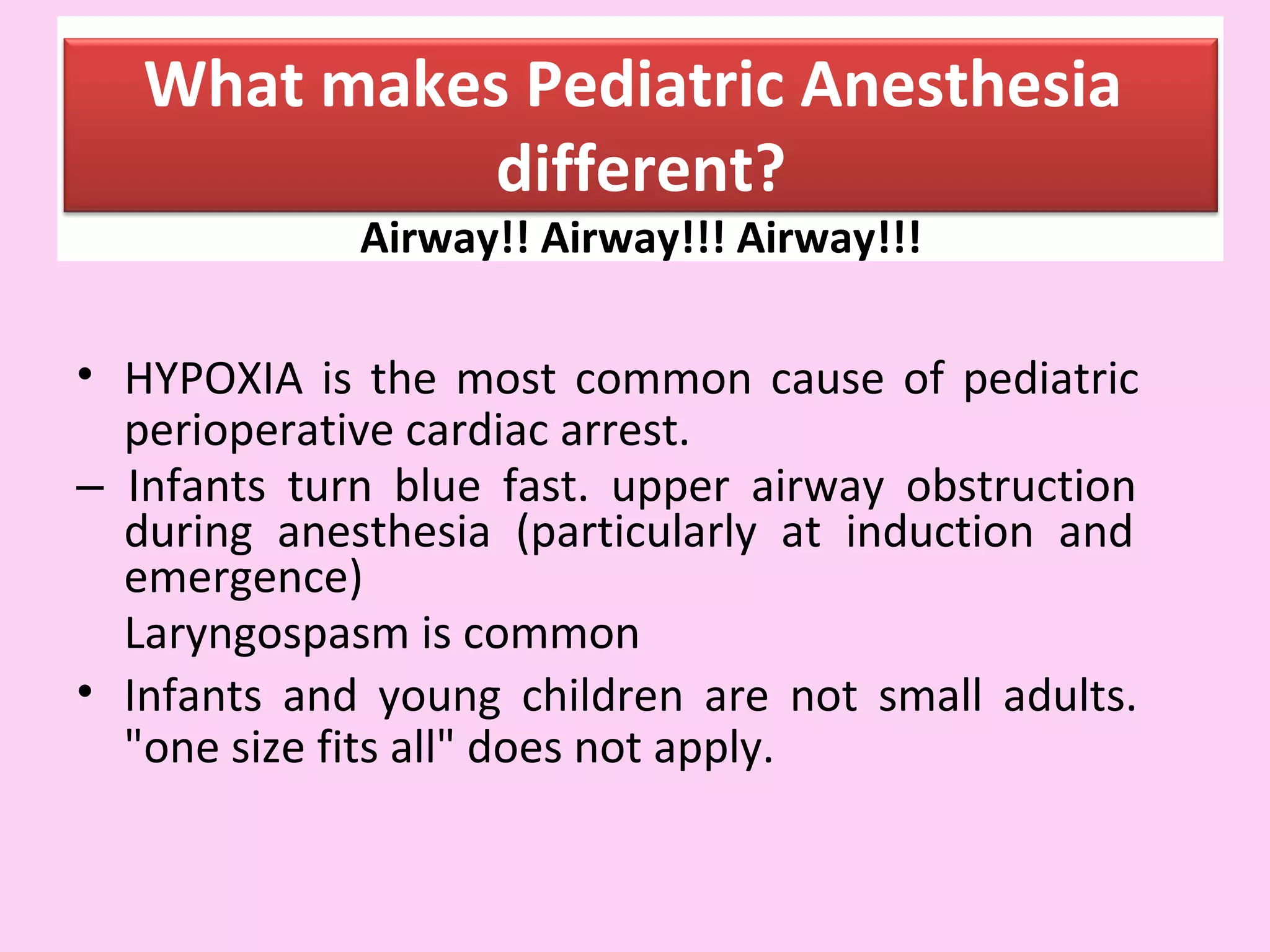 Applied anatomy & physiology for paediatric anaesthesia | PPT