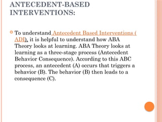 Applied behavior analysis (ABA) is a therapy that helps kids with ...