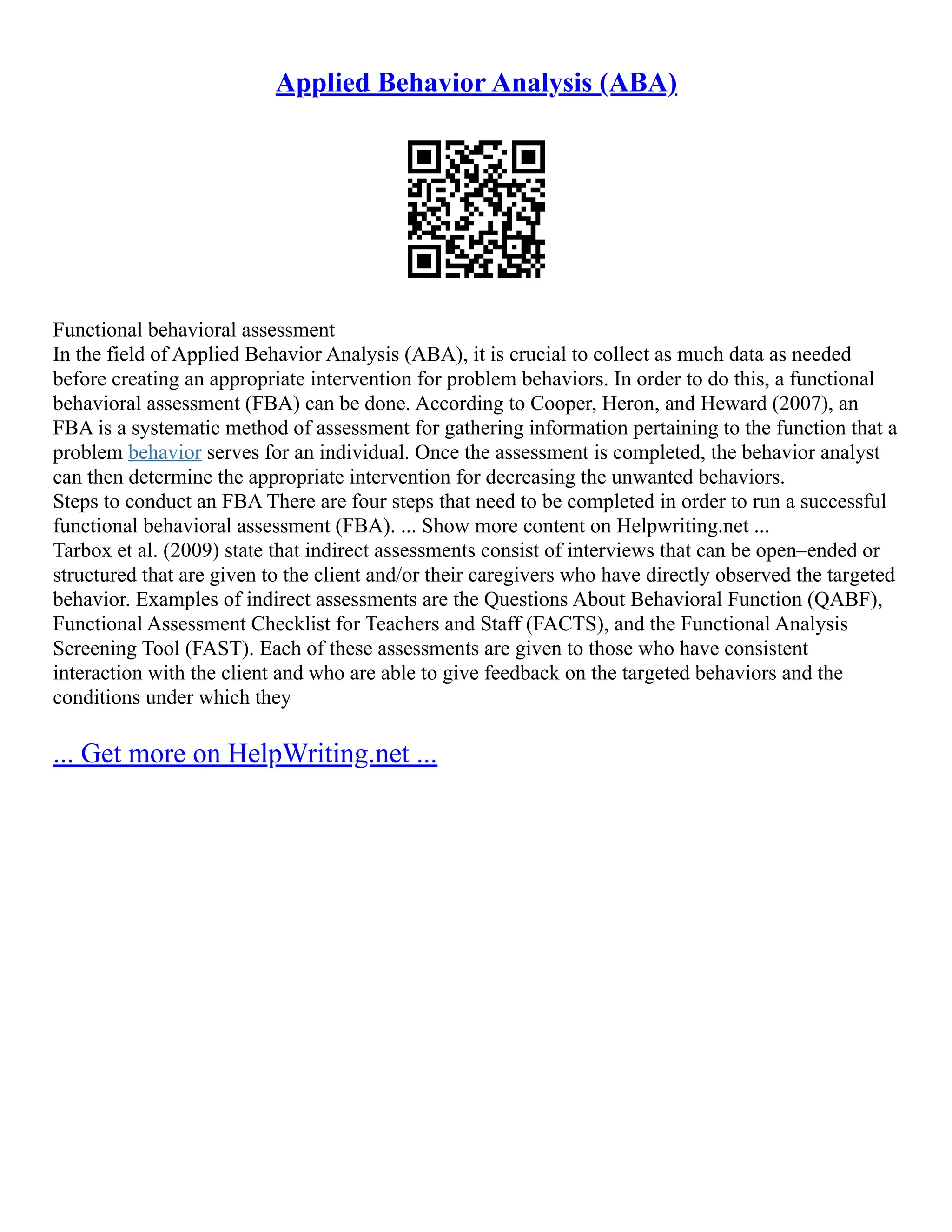 Applied Behavior Analysis Examples | PDF