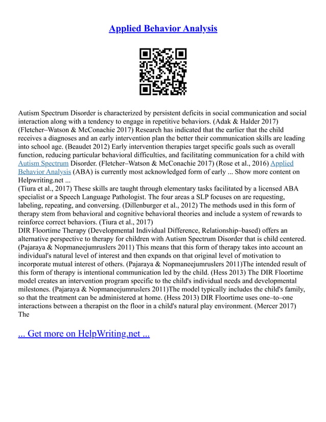 Applied Behavior Analysis Examples | PDF