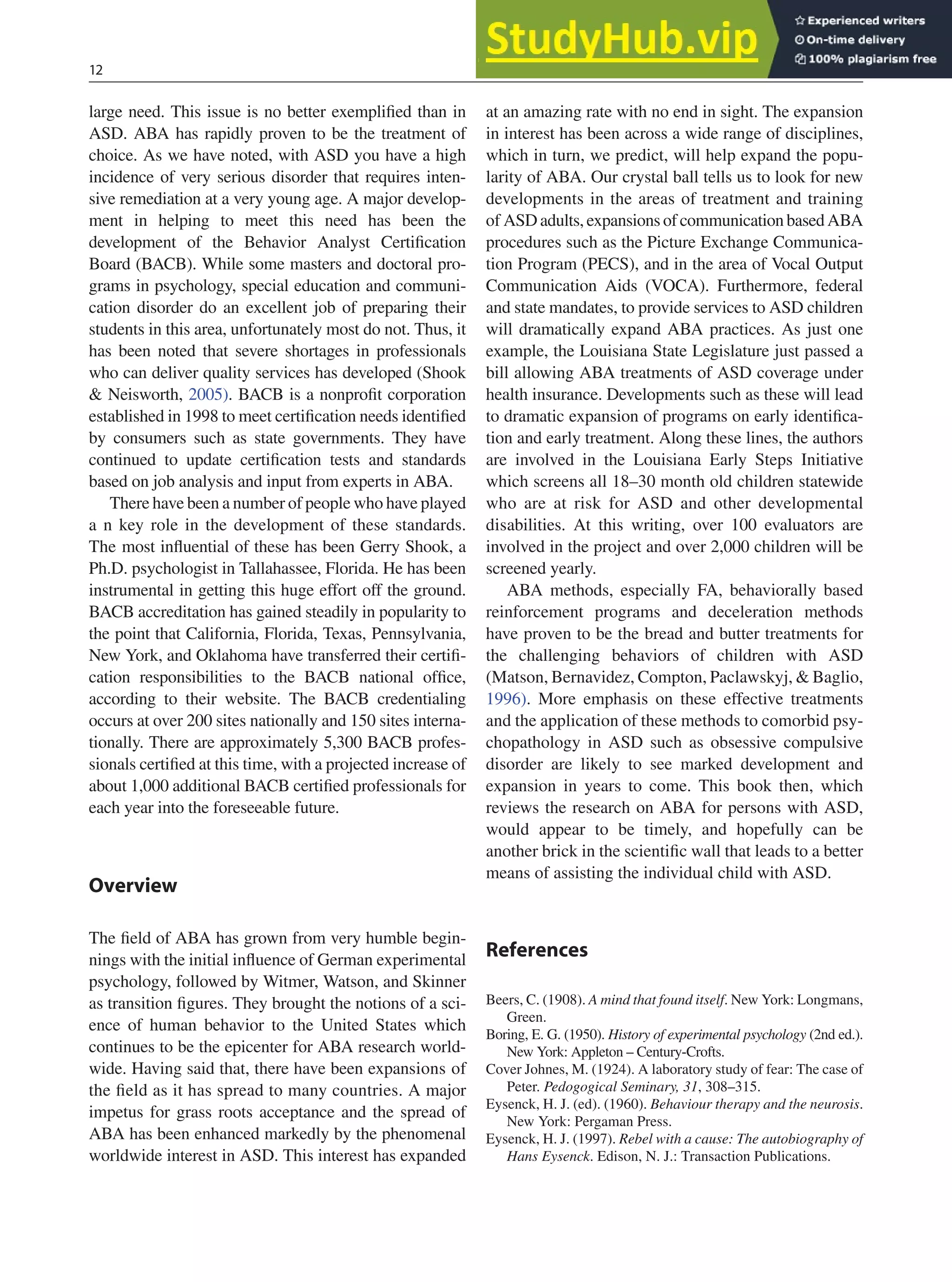 Applied Behavior Analysis For Children With Autism Spectrum Disorders | PDF