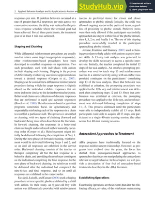 Applied Behavior Analysis For Children With Autism Spectrum Disorders | PDF