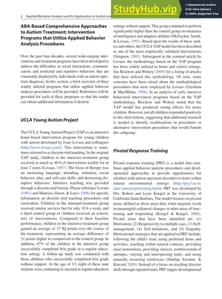 Applied Behavior Analysis For Children With Autism Spectrum Disorders | PDF