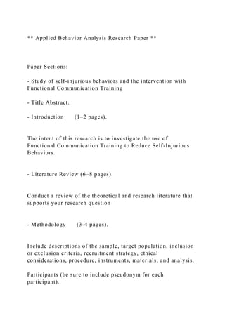 Applied Behavior Analysis Research Paper Paper Section.docx