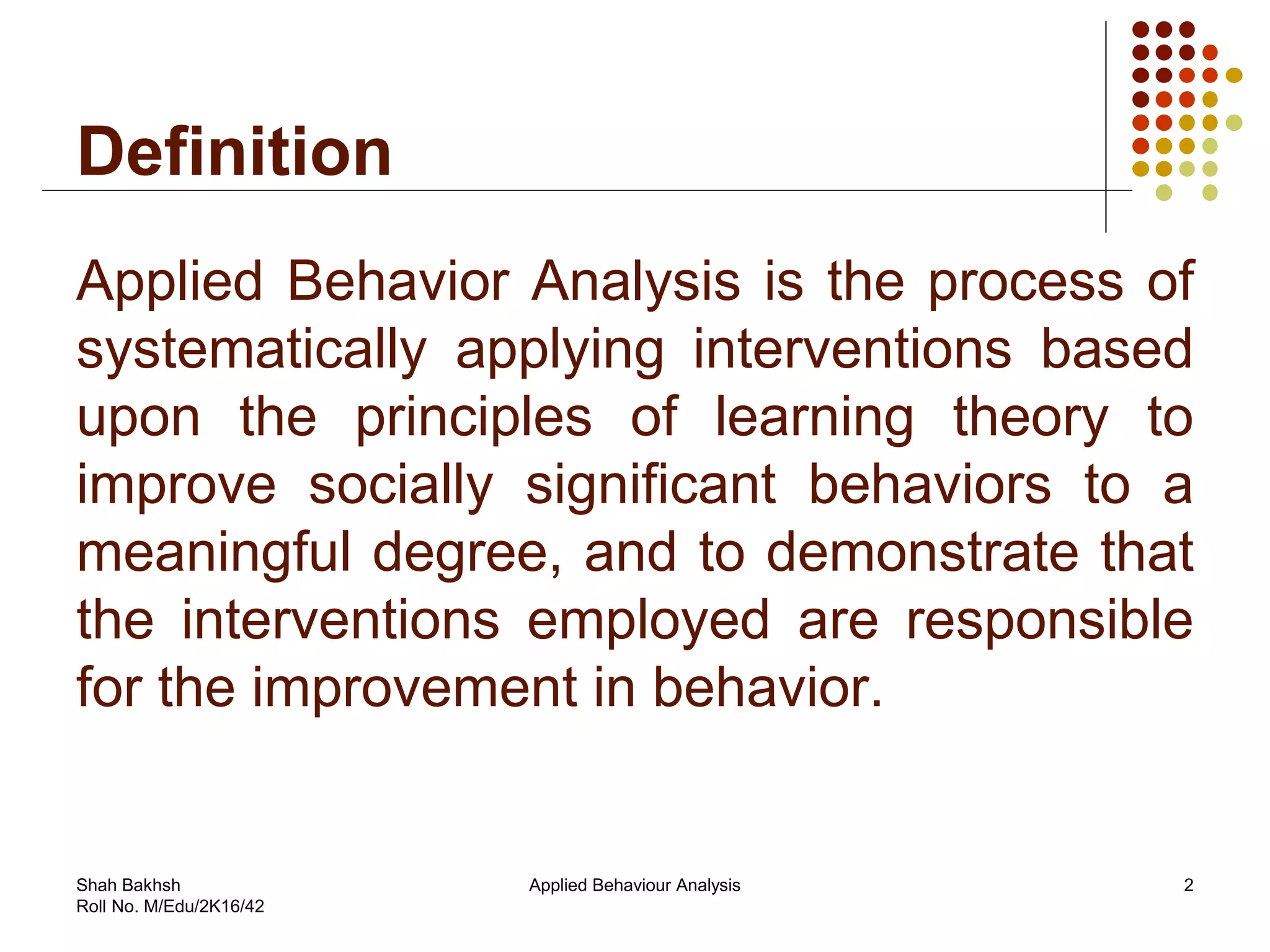 Applied behaviour analysis | PPTX | Parenting Babies and Toddlers | Parenting